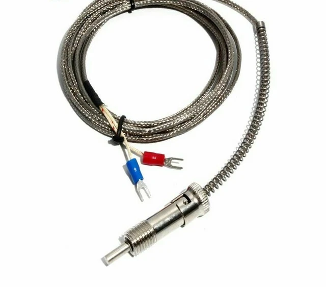 TEMPERATURE SENSOR K Type Thermocouple Bayonet Compression Spring 1m 2m ...