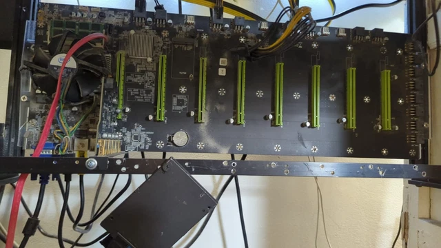8 GPU BTC-R37 Motherboard With CPU Mining Board 8 PCIE 16X ram port usb ...