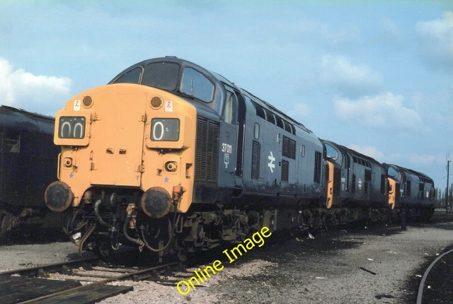 RAILWAY PHOTO 6X4 Class 37 37011 BR Blue Stabled at March TMD c1980's £ ...