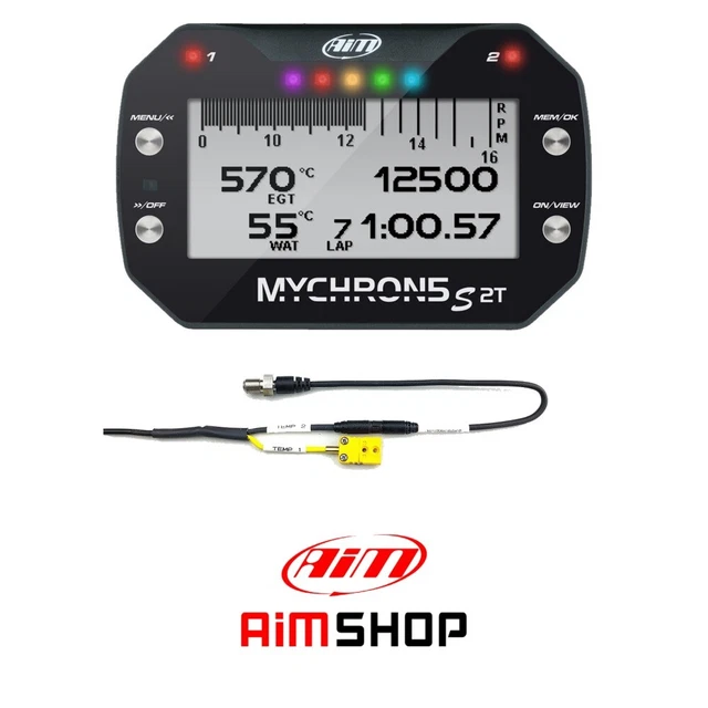 AIM MYCHRON 5S 2T Karting GPS Lap timer with M10 Water temperature for ...