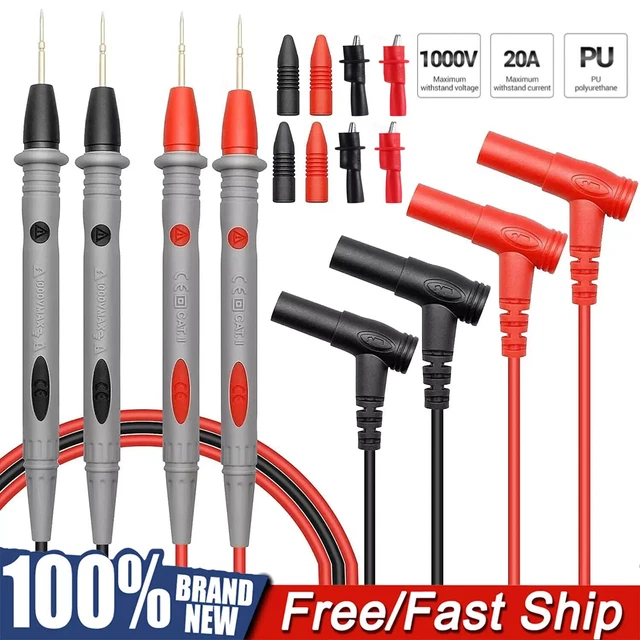 2SETS MULTIMETER TEST Leads for Fluke Meter Electrical Alligator Clip ...