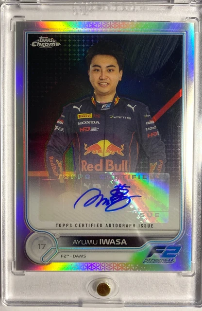 2022 TOPPS CHROME F1 Ayumu Iwasa Auto Rifrattore Formula 1 Autografo # ...