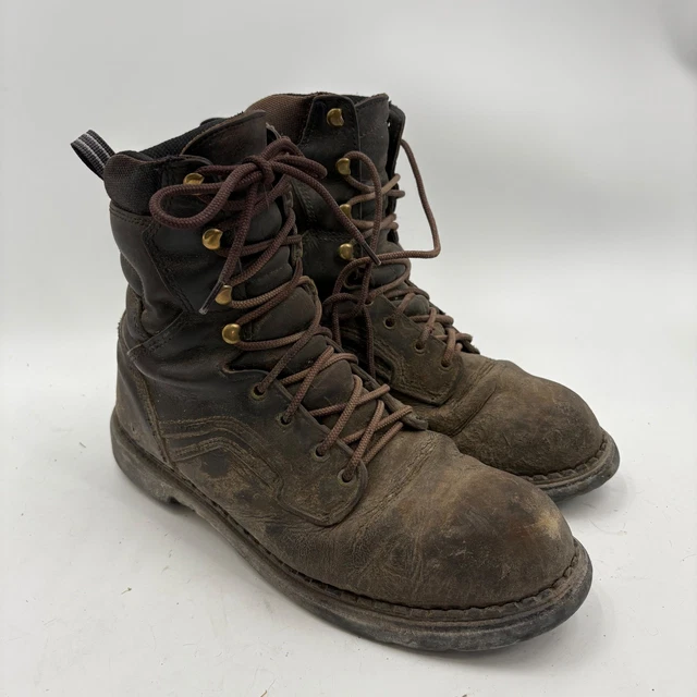 RED WING SHOES USA Made Brown Leather Work Boots Men's Size 11D 4414 £ ...