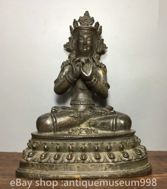 8.8 &STATUE BOUDDHISTE en cuivre de la déesse de la miséricorde la mère blanche EUR 288,00 ...