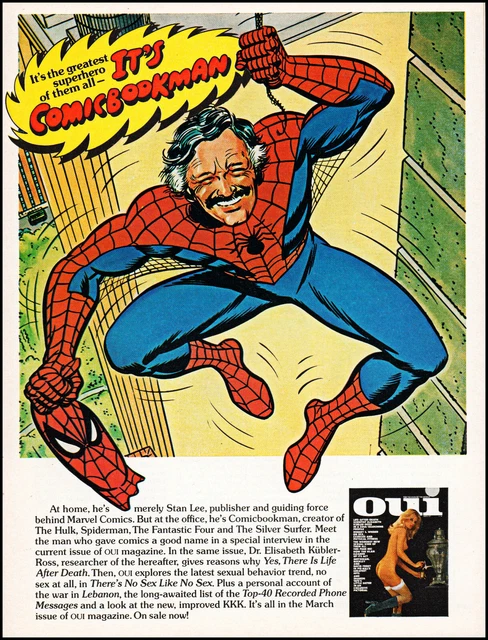 1977 STAN LEE as Spider-Man endorsing magazine offer retro art print ad ...