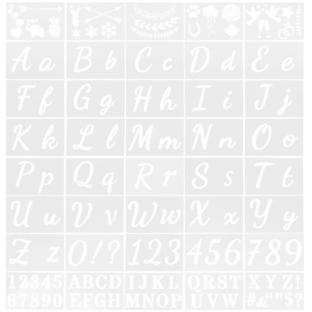 CURSIVE LETTERS STENCIL Large English Alphabet Template Number £12.69 ...