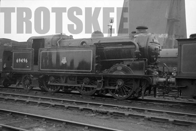 LARGER NEGATIVE BR British Railways Steam Loco 69496 Class J50 ...