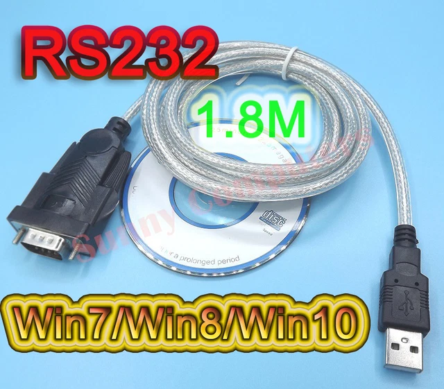1.8M USB2.0 TO Serial RS232 DB9 9-PIN 9Pin Male Adapter Cable GPS Converter Wire $19.50 ...