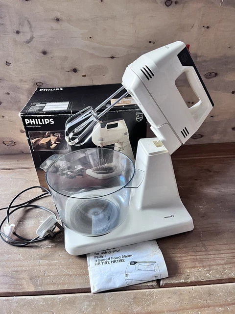 VINTAGE PHILIPS HR 1190 Mixer elettrico stand-alone / manuale combinato ...