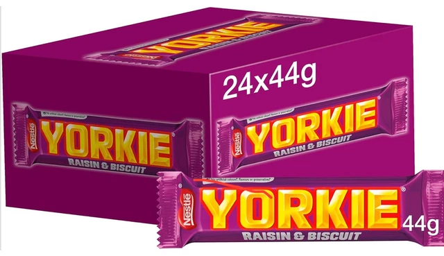 NESTLÉ YORKIE RAISIN & Biscuit Milk Chocolate Bars 24 × 44g – Chunky ...