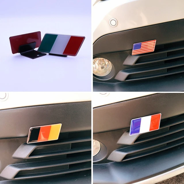 GRILLE PARE-CHOC BADGE Autocollant Voiture Décor Emblème Drapeau Avant/Arriere EUR 9,38 ...