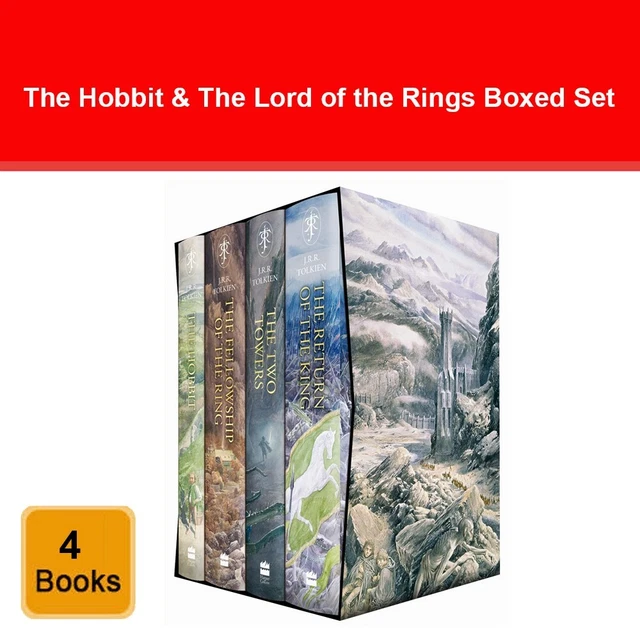 DER HOBBIT UND der Herr der Ringe 4 Bücher Sammlung verpackt Set ...