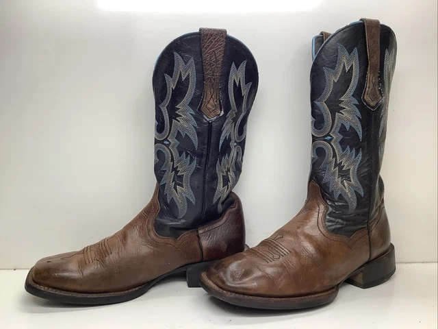 MENS ARIAT ATS Cowboy Square Toe Brown Boots Size 9 D £22.12 - PicClick UK