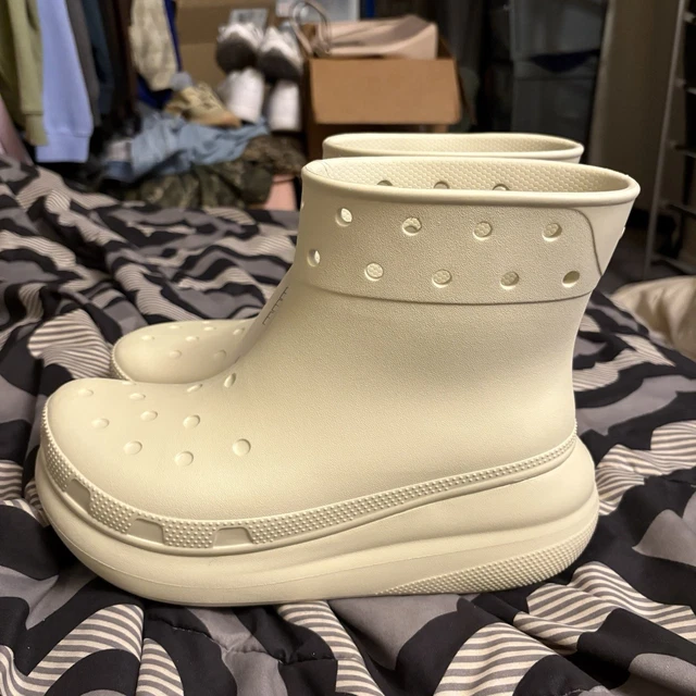 CROCS BOOTS MENS 9 Womens 11 Classic Crush Bone Waterproof Crush Rain ...