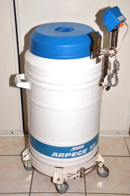 RÉSERVOIR CRYOCONSERVATION AZOTE AIR LIQUIDE arpege 55 + rack cryo ...