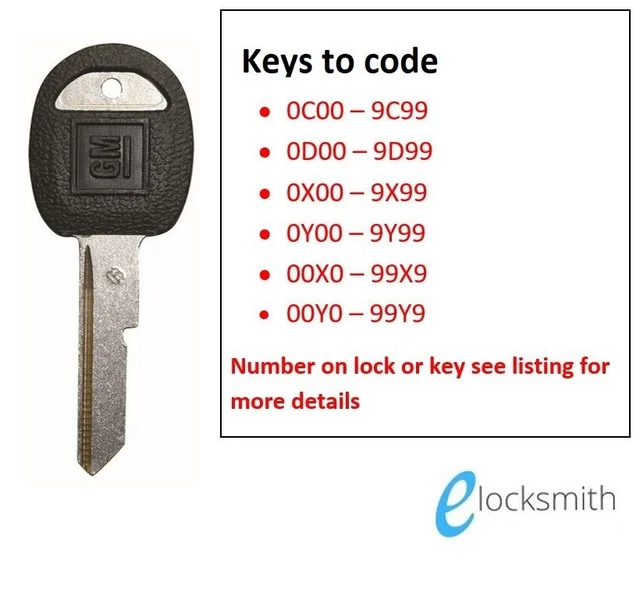 KEY CUT TO code number GM HOLDEN HQ HJ HX and TORANA LJ LH LX PLASTIC ...