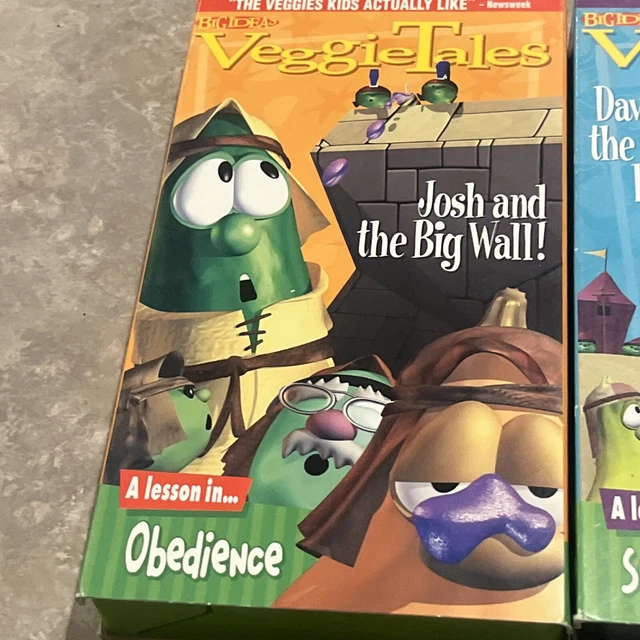 LOT VHS VEGGIE Tales Josh And The Big Wall Dave And The Giant Pickle ...