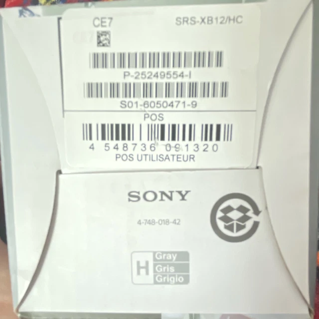SONY SRS-XB12 EXTRA Bass Bluetooth Wireless Speaker Cylinder Grey £28. ...