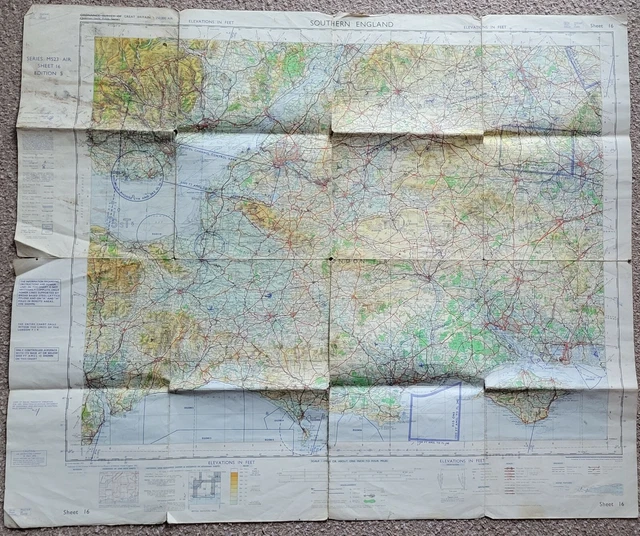 RARE 1973 RAF Base Control Zones Map England British Army Military ...