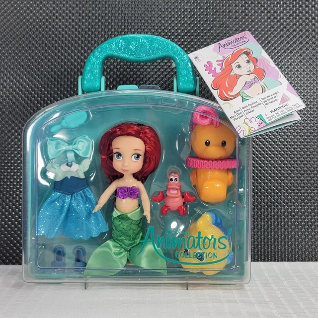 DISNEY STORE ANIMATOR Collection Ariel Little Mermaid Mini Doll Playset ...