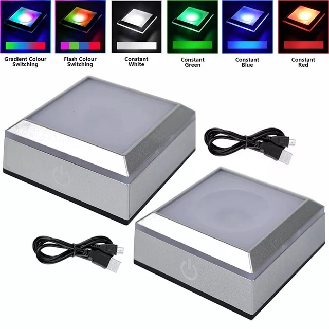 MULTI COLOR LED Light Stand for Displaying For Crystal 3D Glass Square ...