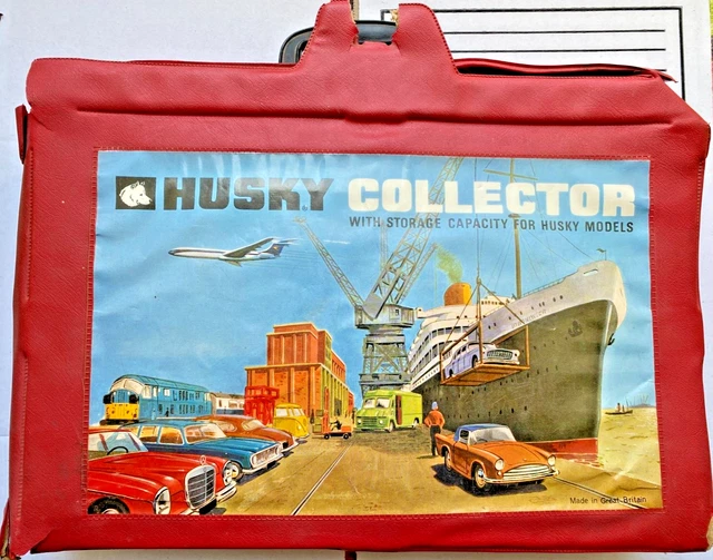 VINTAGE HUSKY DIE cast model car collector case with 9 vintage husky ...