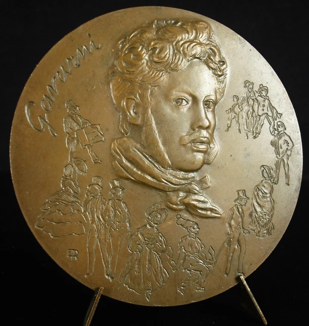 MÉDAILLE PAUL GAVARNI Sulpice-Guillaume Chevalier artiste graveur Emile ...