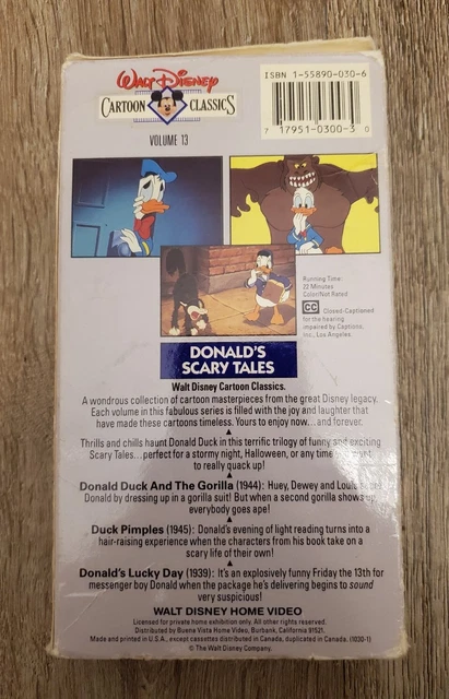 Donalds Scary Tales Vhs Walt Disney Cartoon Classics Vol 13