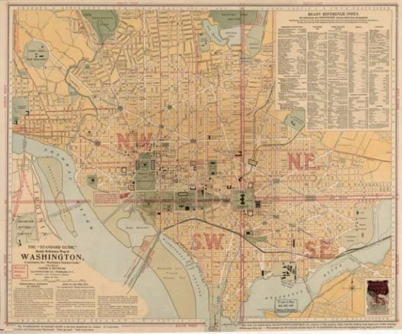 1905 MAP| THE "Standard guide" ready reference map of Washington : to accompany £34.60 - PicClick UK