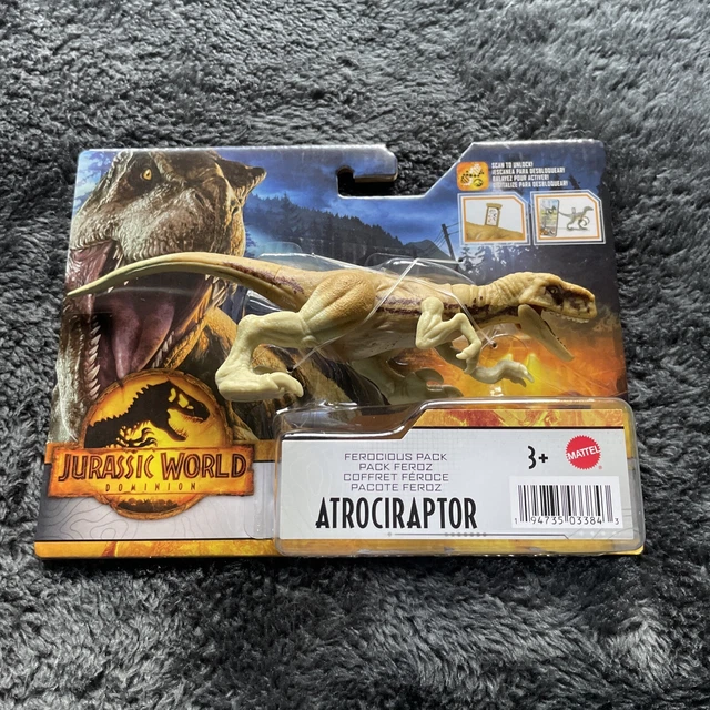 MATTEL JURASSIC WORLD Dominion Ferocious Pack Atrociraptor Dinosaur ...