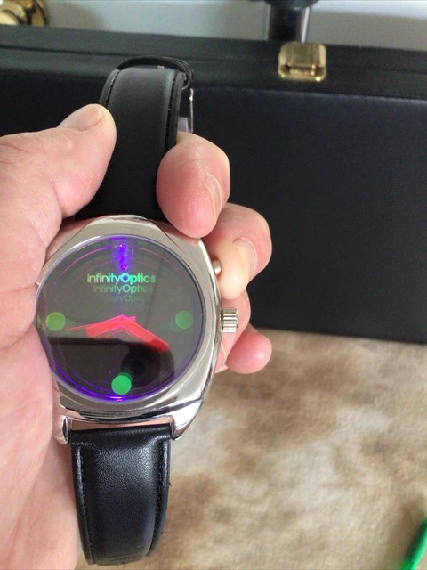 OROLOGIO INFINITY OPTICS Illusione Ottica Luce Nera Luce Funziona ...