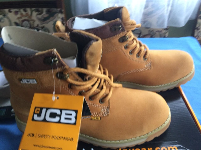 JCB SAFETY STEEL Toe Work Wear Mens Honey Leather Ankle Footwear Lace ...