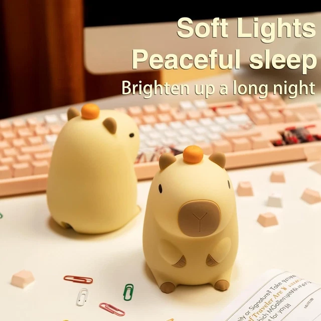 CAPYBARA NIGHT LIGHT, Cute Capybara Night Light Capybara Tap Tap LED ...