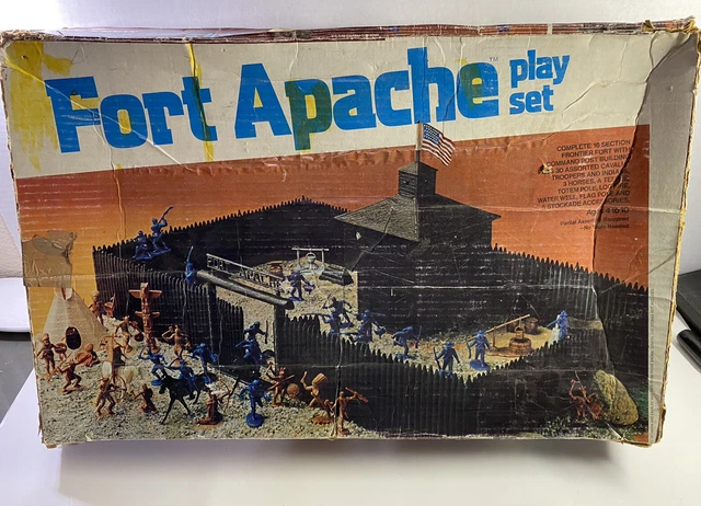 VINTAGE 1979 MARX Fort Apache #4202 Complete Stockade Gate Blockhouse ...