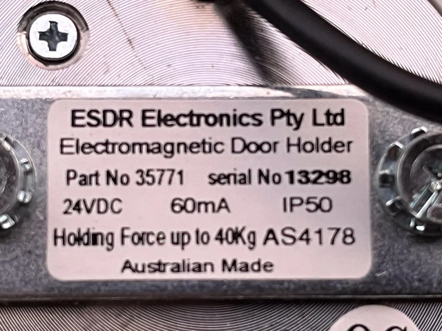 FIRE DOOR MAGNETIC Release 24v 40kg holding force $20.00 - PicClick AU
