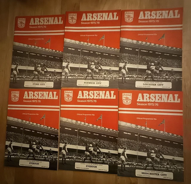 19 ARSENAL HOME Programmes From The 1975/76 Season £0.99 - PicClick UK