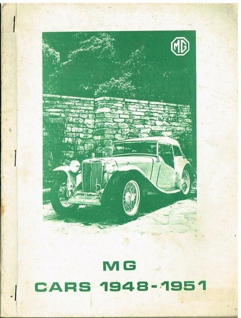 MG MIDGET TC Td Serie Y-Type (1948-51) Libro Prove Su Strada Periodo ...
