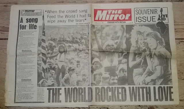 DAILY MIRROR LIVE Aid Souvenir Issue July 15 1985 £20.00 - PicClick UK