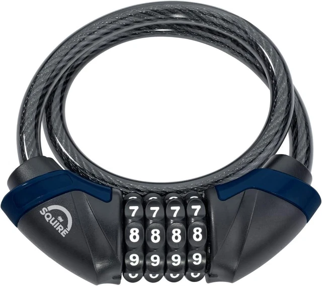 SQUIRE 600MM COMBINATION Lock Chain Bike Cycle Moped Scooter Security ...