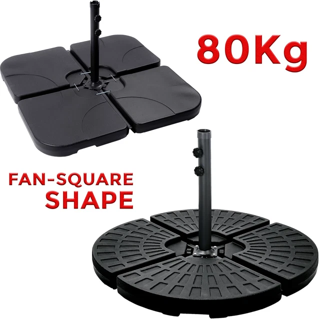 4 PIECE BANANA Cantilever Parasol Base Weights Metal Stand Holder Cross ...