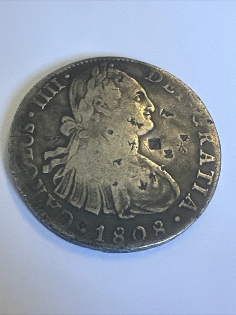 1808 MEXICO SILVER 8 Reales 1800's Spanish Colonial Dollar Pirate ...