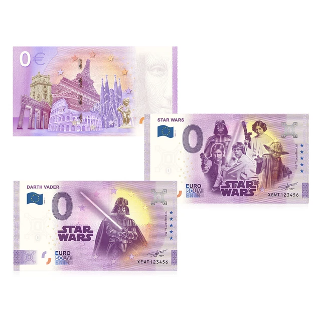 STAR WARS DISNEY 100th Anniversary D100 0 Euro Banknotes - 2 Bank Note ...