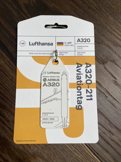 AVIATIONTAG ORIGINAL AIRCRAFT Skin Lufthansa Airbus A320 Weiß D-AIPF ...