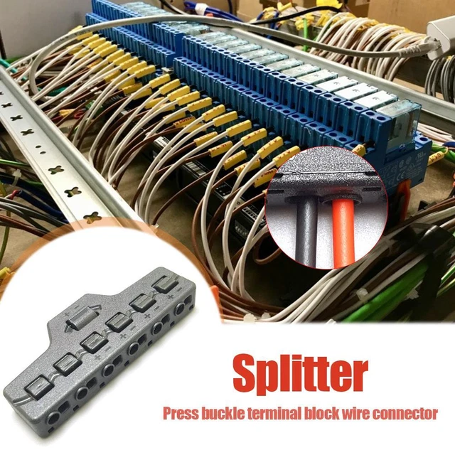 6 PORTS WIRE Connector Distribution LED Terminal Block Cable Splitter ...