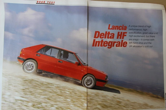 ORIGINAL 1988 LANCIA DELTA HF INTEGRALE Motor magazine road test £5.00 ...