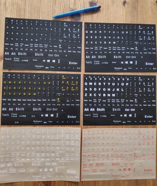 ENGLISH FULL SIZE Keyboard Frosted PVC &Transparent Keyboard Stickers ...