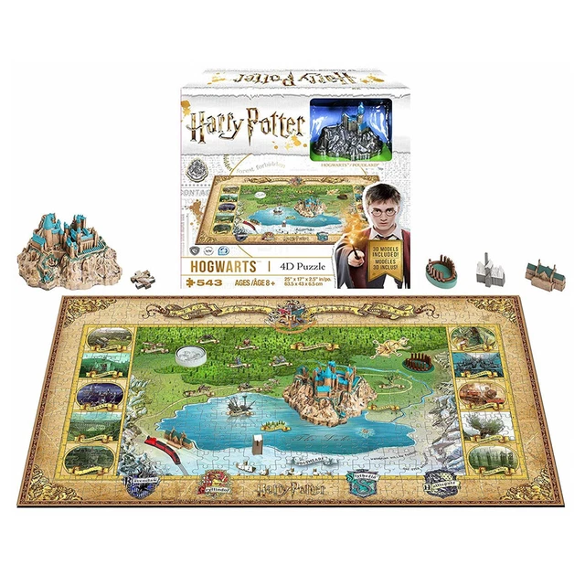 HARRY POTTER THE Wizarding World Map 4-D Puzzle $79.95 - PicClick AU