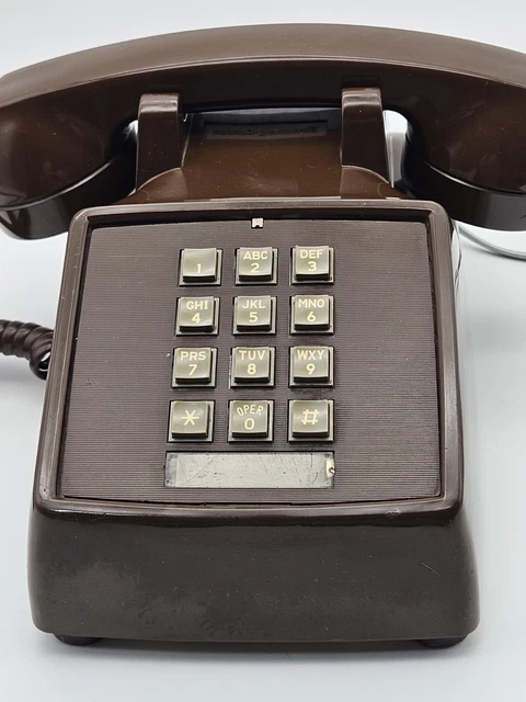 VINTAGE STROMBERG CARLSON Brown Desk Phone Push Button Tested- Works ...