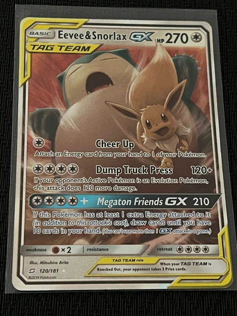 ENGLISH EEVEE & Snorlax GX 120/181 Team Up Pokémon Card EUR 10,00 ...