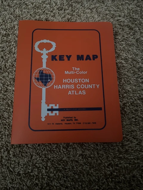HOUSTON HARRIS COUNTY Texas 33rd Edition Key Map Atlas Book Spiral ...